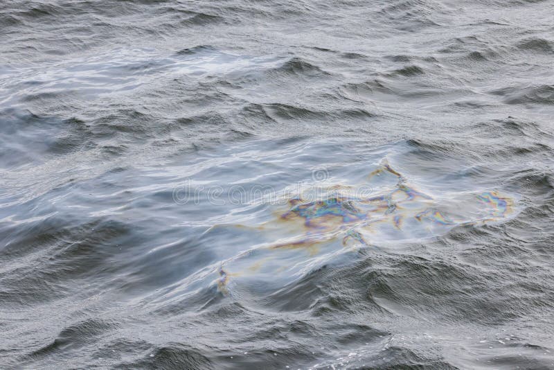 Sea Surface with Oil Spill Patterns Stock Image - Image of hazard ...