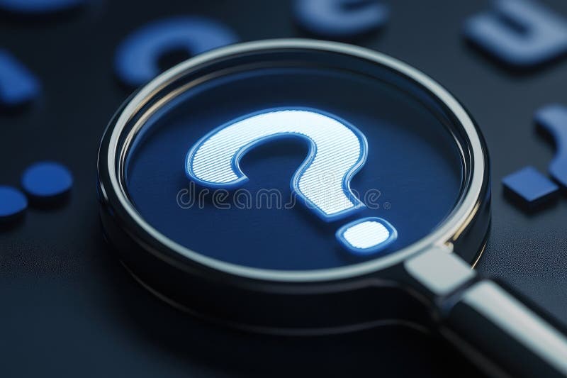 Close-up of Search Bar with Blinking Cursor and Question Mark Symbol ...