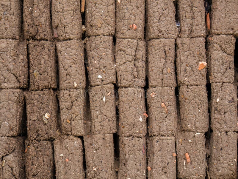 Close-up View of a Section of a Poorly Build Adobe Bricks Wall Stock ...