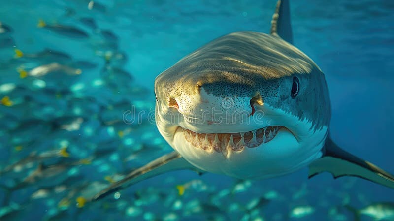 Close-up View of a Shark S Mouth Open, Showing Sharp Teeth and Powerful ...