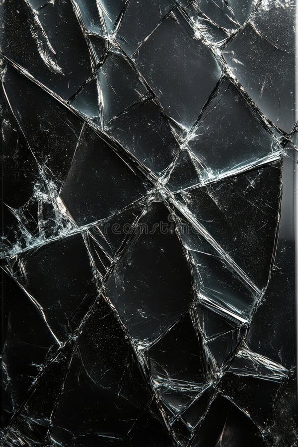 Shattered Screen Close Up Dark Background Stock Illustration ...