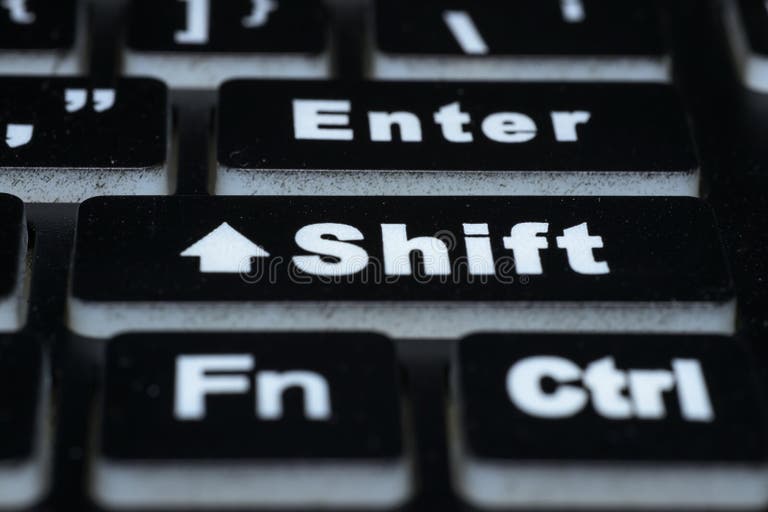 Close Up View of Shift Button on a Key Board Stock Photo - Image of ...