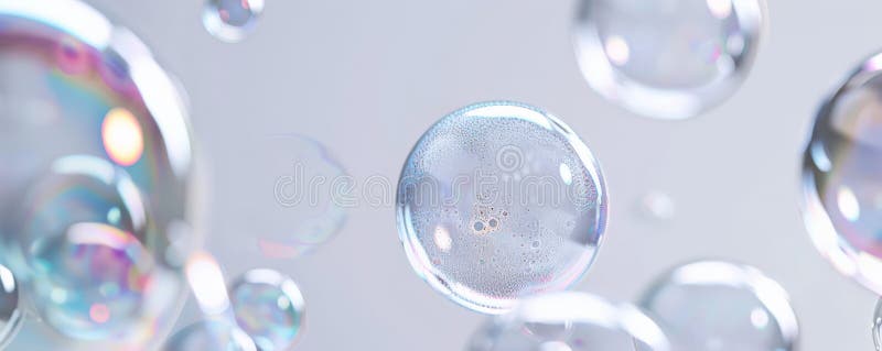A Close-up View of Shimmering Soap Bubbles Floating Gracefully on a ...