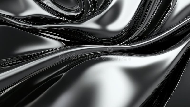 A Close-up View of a Shiny, Black, and Reflective Surface with a Smooth ...