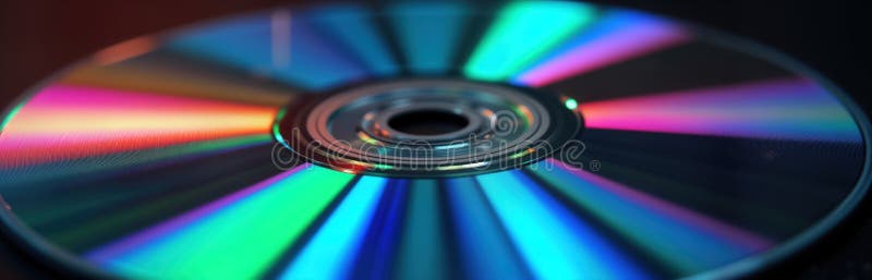 Close-up View of Shiny Compact Disc. Prismatic Reflections Create ...