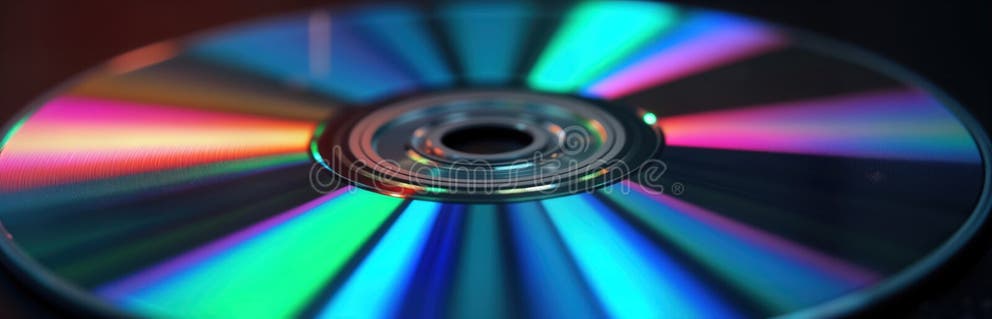 Close-up View of Shiny Compact Disc. Prismatic Reflections Create ...