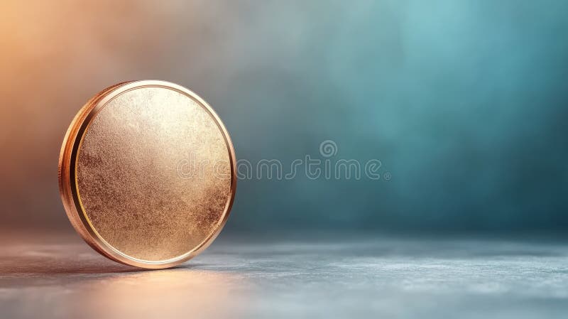 A Close-up View of a Shiny, Gold Coin on a Textured Surface, Surrounded ...