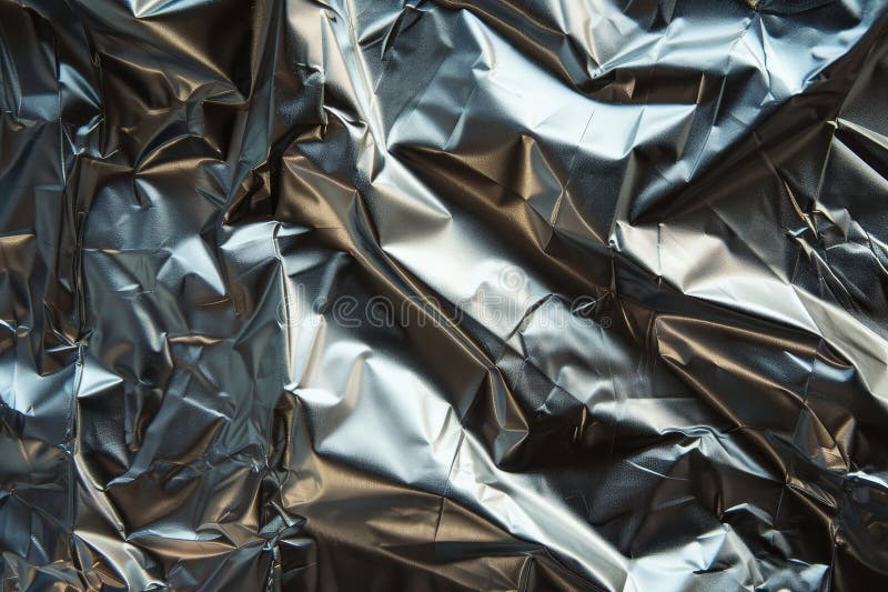 Close Up View of a Shiny Metallic Sheet of Foil, Showing Its Reflective ...