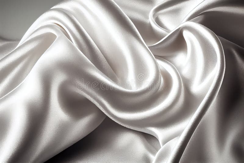 Close Up View of Shiny Silver Satin Fabric, AI-generated Image Stock ...