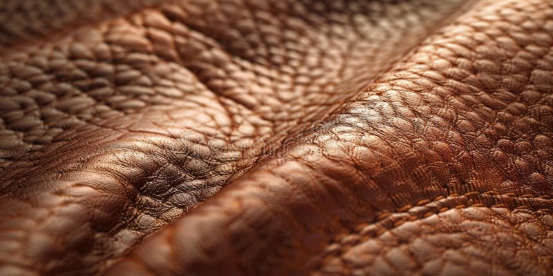 Detailed Close-Up of Brown Leather Material Textures in Soft Light ...