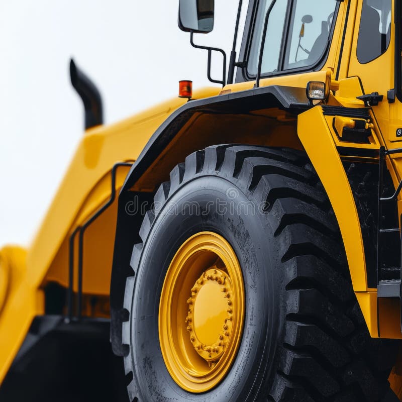 Close Up View of a Yellow Construction Vehicle in Detail Stock ...