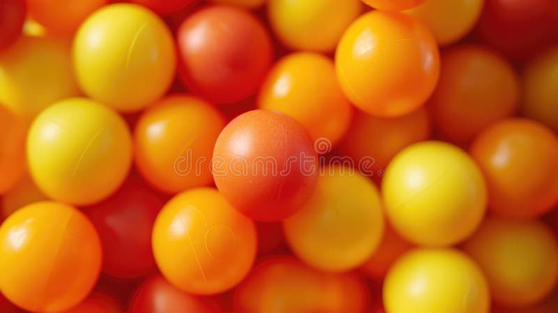 A Close-up View Showcasing a Collection of Orange and Yellow Balls ...