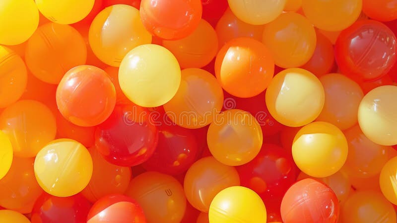 A Close-up View Showcasing a Collection of Orange and Yellow Balls ...