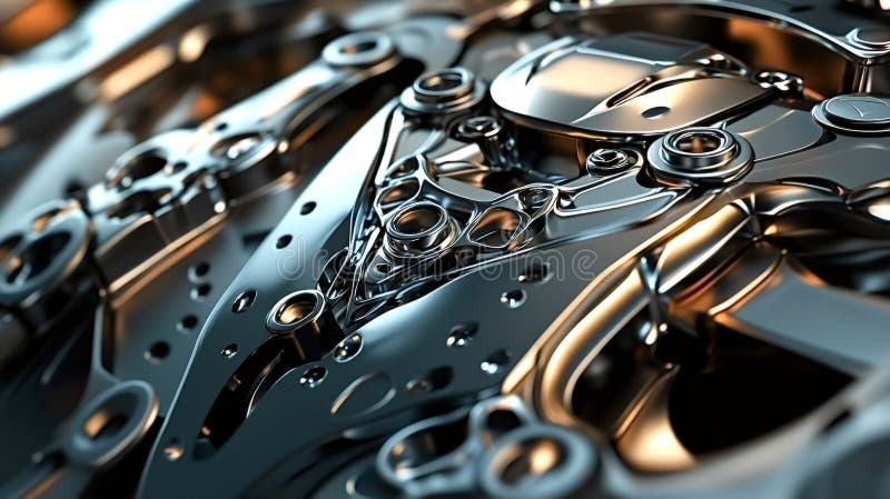 Intricate Metallic Machinery with Complex Design Stock Photo - Image of ...