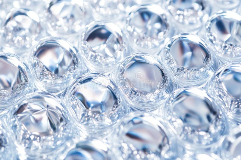 A Close-up View Showcasing the Texture and Reflections of Bubble ...