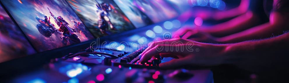 A Close-up View Shows Hands Editing Video on a Control Panel with a ...