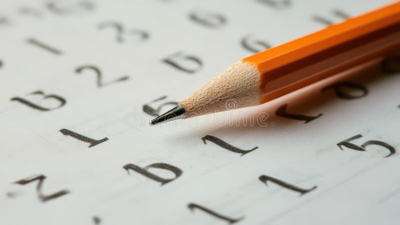Close Up of a Pencil Next To Handwritten Numbers Stock Image - Image of ...