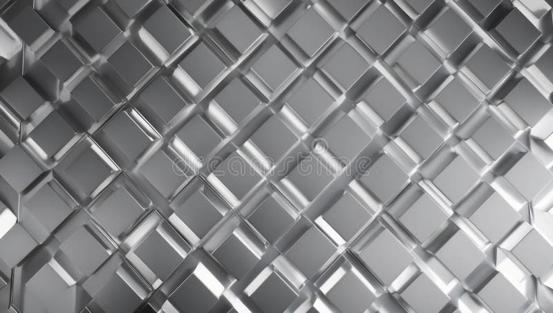 Close-up of Silver Square Pattern, Each Square Slightly Raised and Set ...