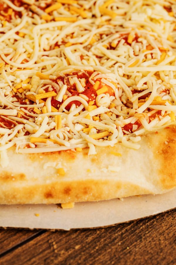 Close Up View of Simple Cheese Pizza. Italian Style Meal Stock Photo ...