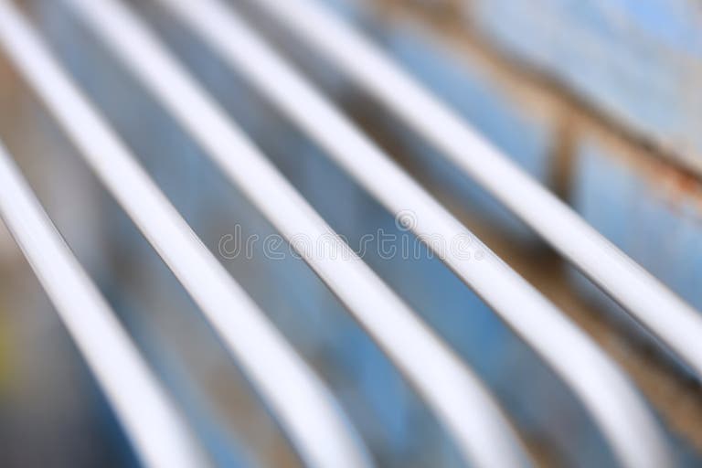 A Close-up View of a Simple Metal Bench with a Rusty Texture Stock ...