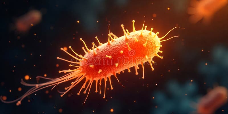 A Closeup View of a Single Bacteria Cell Stock Illustration ...