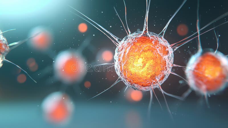 Microscopic View of a Cell stock illustration. Illustration of ...