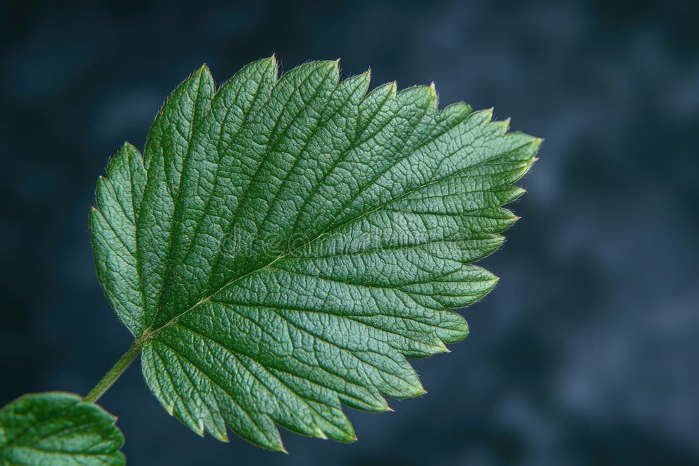 A Close-up View of a Single Leaf on a Plant, Highlighting Its Texture ...