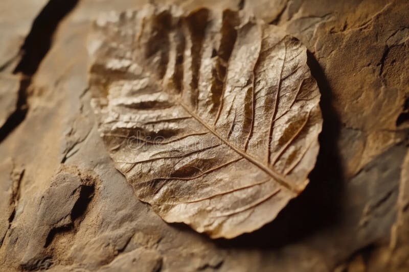 A Close-up View of a Single Leaf Sitting on a Rocky Surface Stock Photo ...