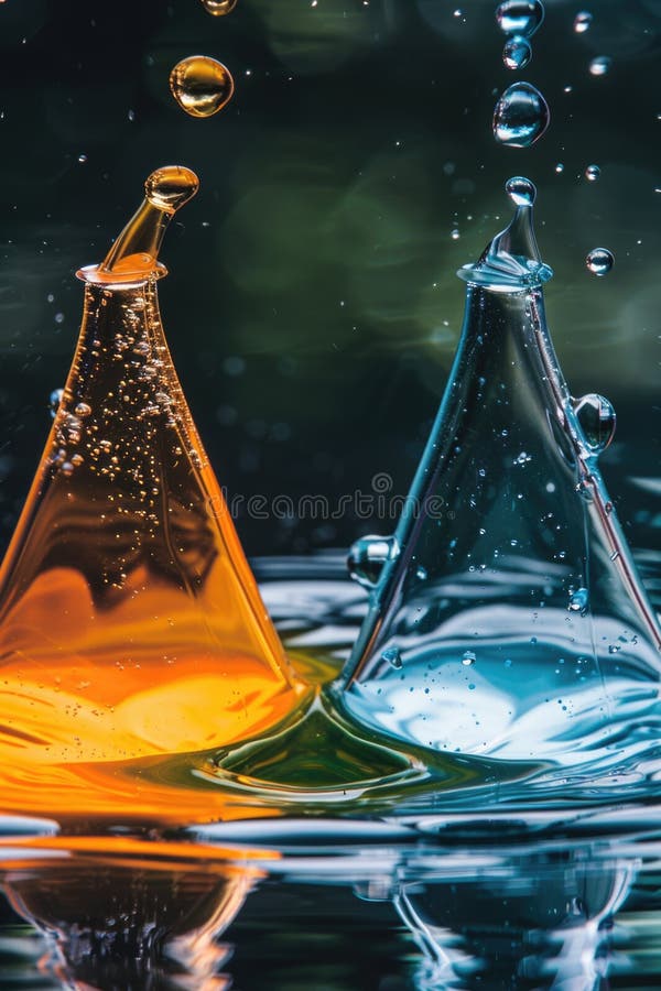 Close Up View Single Water Drop Floating Surface Stock Photos - Free ...