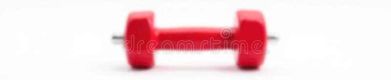 Close Up View of Single Red Dumbbell, Isolated White, Red Dumbbell ...