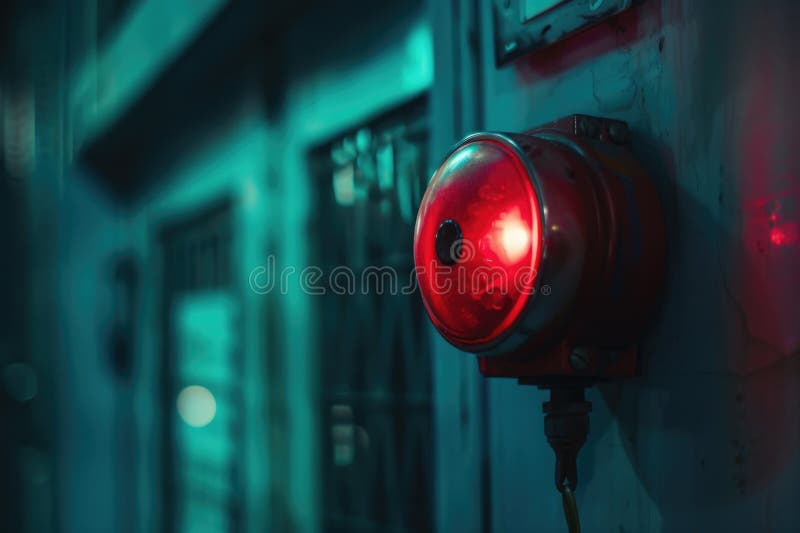 A Close-up View of a Single Red Light on a Wall, Often Used As a ...