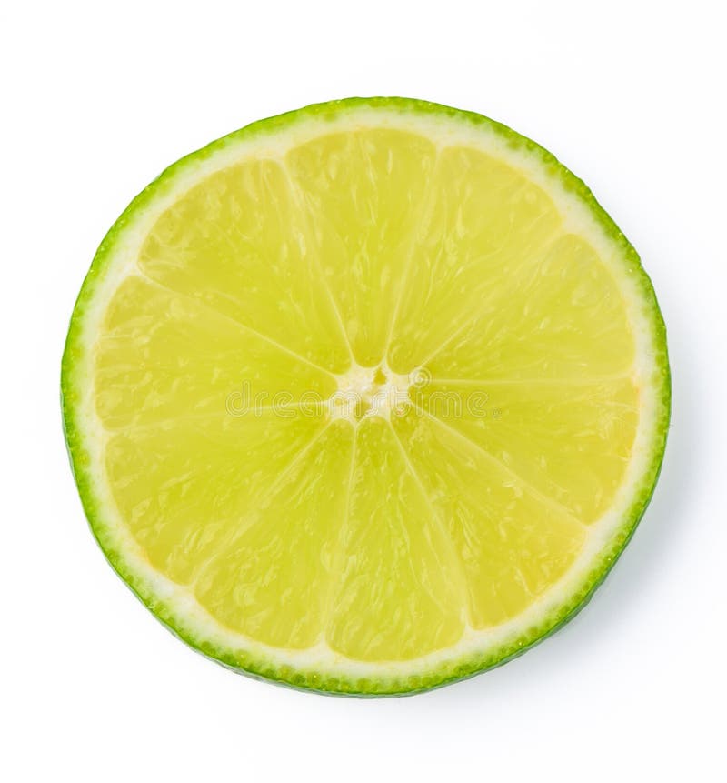 Close-up View of Single Slice of Lime Isolated on White Background ...