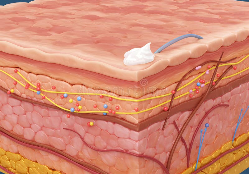 Human Skin Layers Detailed Diagram Stock Illustration - Illustration of ...