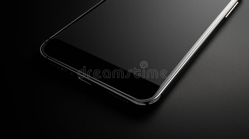 A Close-up View of a Sleek Modern Smartphone with a Black Screen and ...