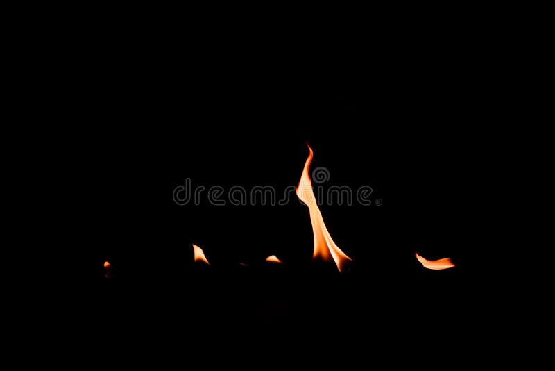 Close Up View of Small Burning Fire Stock Image - Image of dark, orange ...