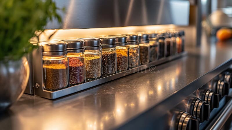 Innovative Spice Storage Solution in a Small Contemporary Kitchen with ...