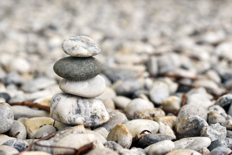 Close-up View, Small Pebbles Arranged Vertically. Stock Image - Image ...
