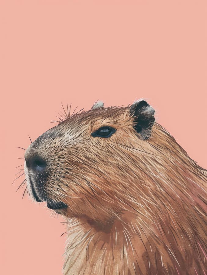 A Close-up View of a Small Rodent Sitting on a Bright Pink Surface ...