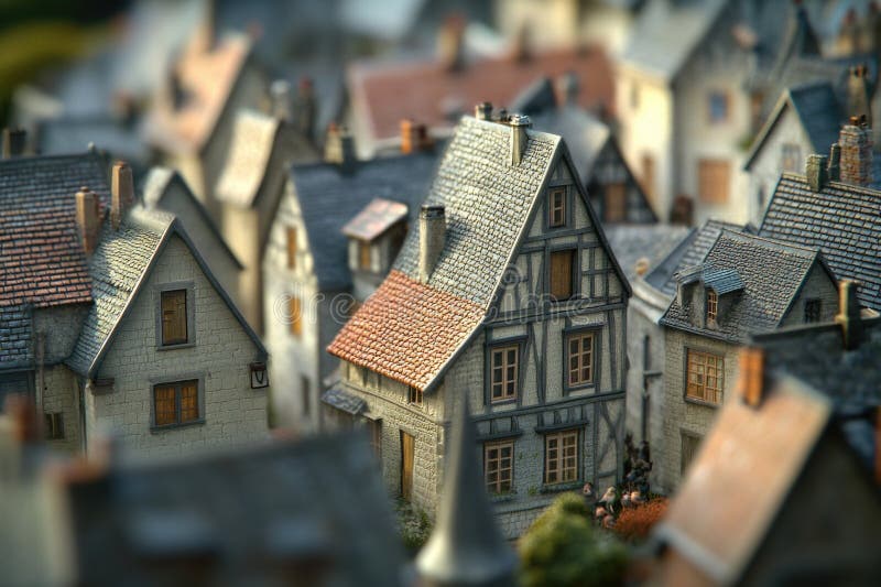 A Close-up View of a Small Town S Architecture, Featuring Numerous ...