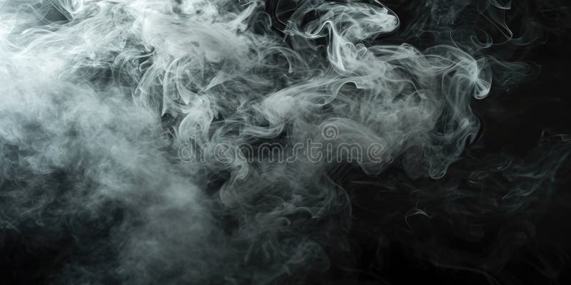 Close-up View of Smoke on a Black Background. Ideal for Adding a ...