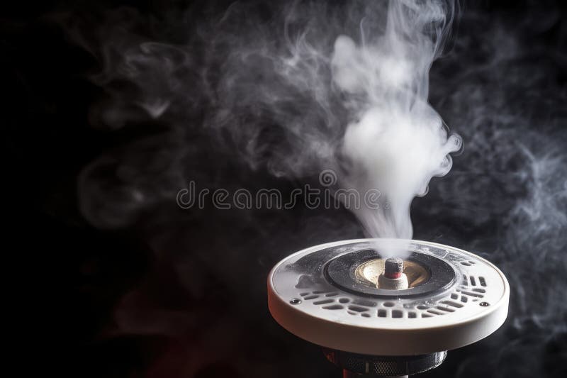 Close-up View of a Smoke Machine Producing Thick White Steam Stock ...