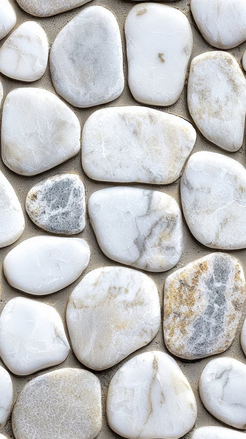 Close Up View of Smooth Off White and Beige Pebble Stone Texture Stock ...