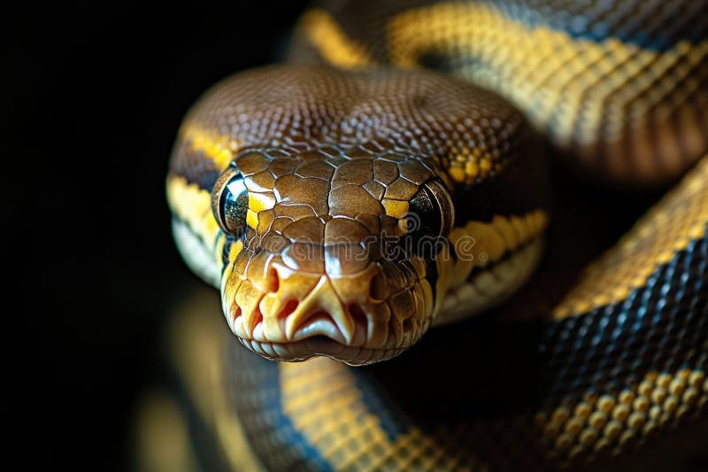 A Close-up View of a Snake S Mouth As it Opens, Revealing Sharp Teeth ...