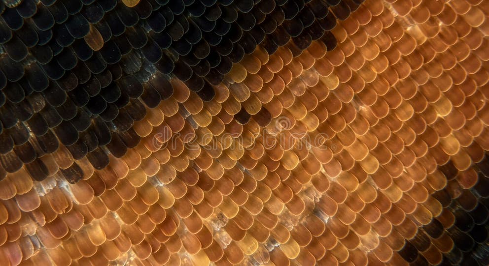 Close-up View of Snake Scales, Displaying a Gradient Pattern. the ...