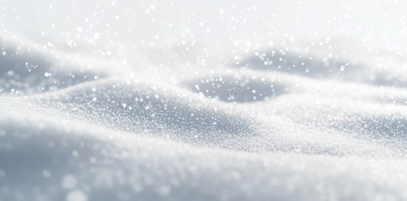 A Close-Up View of Snow Falling and Layered on the Ground Stock ...