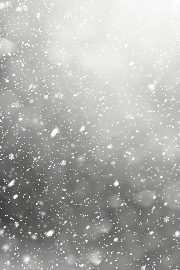 A Close-up View of Snow Falling from the Sky in Monochrome Stock Photo ...