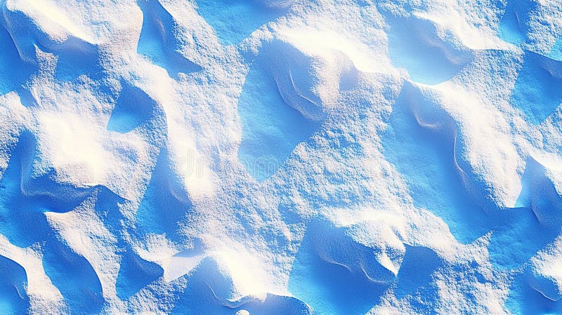 Close-up View of a Snow Texture with Varying Shades of Blue and White ...