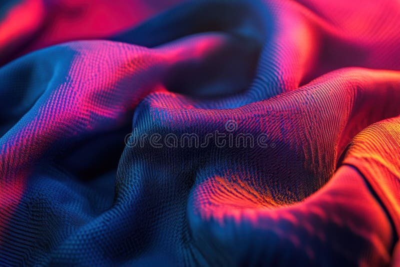Textile Fabric Draped in Vibrant Colors Creating a Dynamic Visual ...