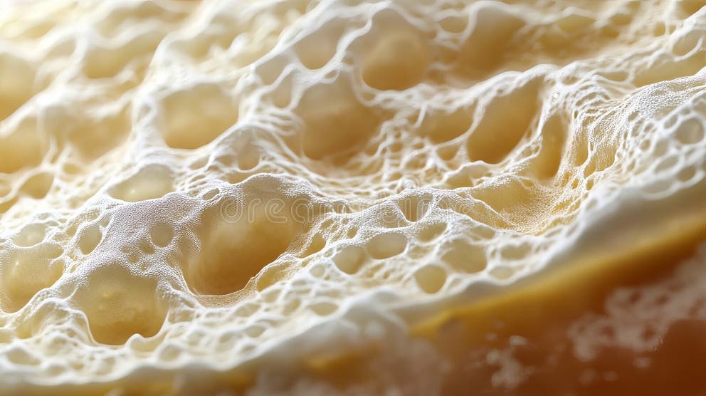 Close-up of Soft White Bread Showcasing Delicate Air Pockets and Smooth ...