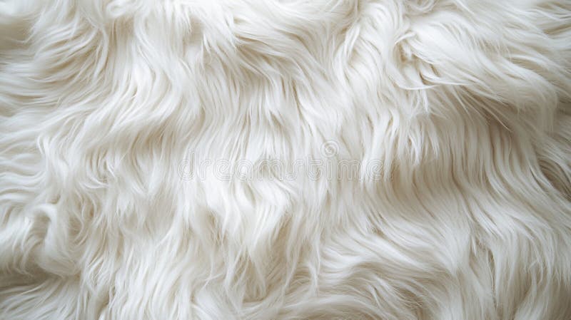 Soft White Fur Texture with Gentle Waves and Natural Sheen in Indoor ...